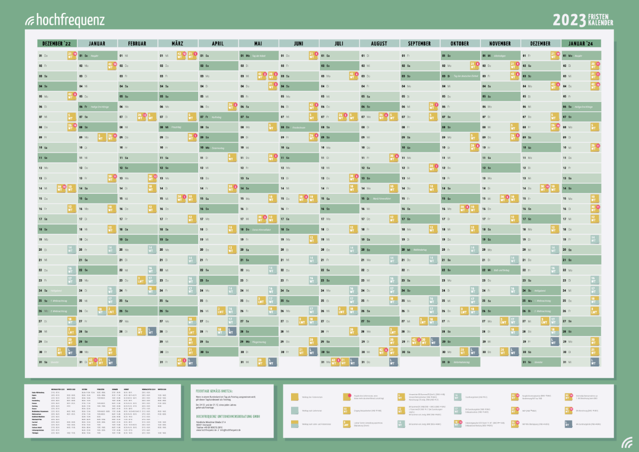Der Hochfrequenz Fristenkalender 2023 ist da! - Hochfrequenz Der Hochfrequenz Fristenkalender 2023 ist da! - Hochfrequenz